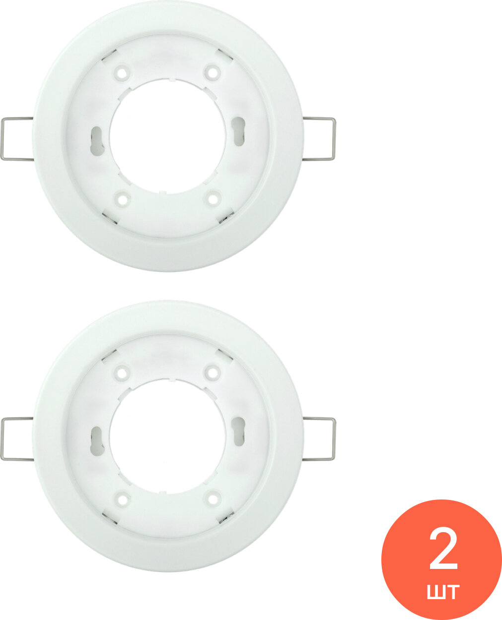 Светильник встраиваемый светодиодный точечный IEK / ИЭК 4114 под лампу GX53, 15Вт размер 100х20мм белый, LUVB0-GX53-1-K01 / потолочное освещение (комплект из 2 шт)