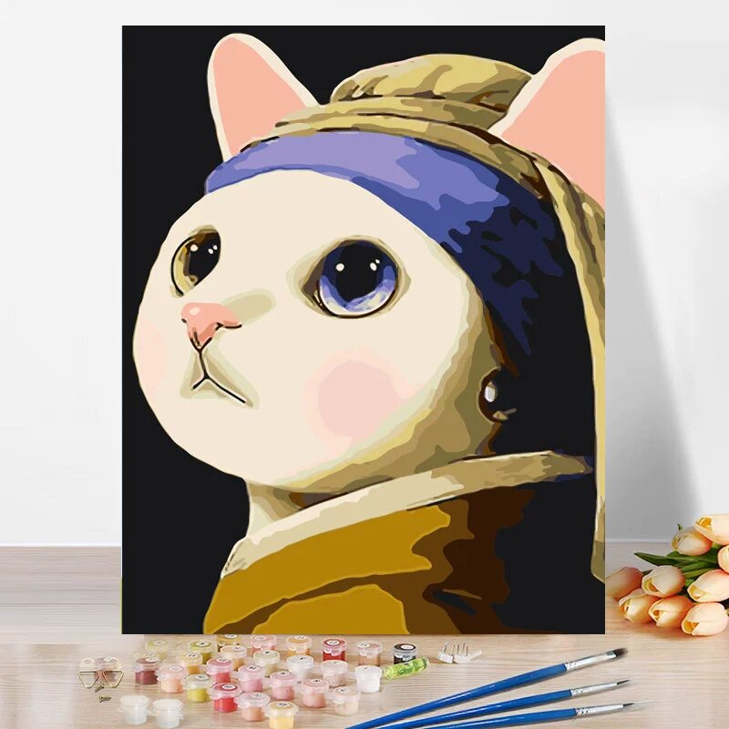 Плакат-раскраска "Импровизация", акварельные краски, с цифрами, мягкая обложка, 50х65 см