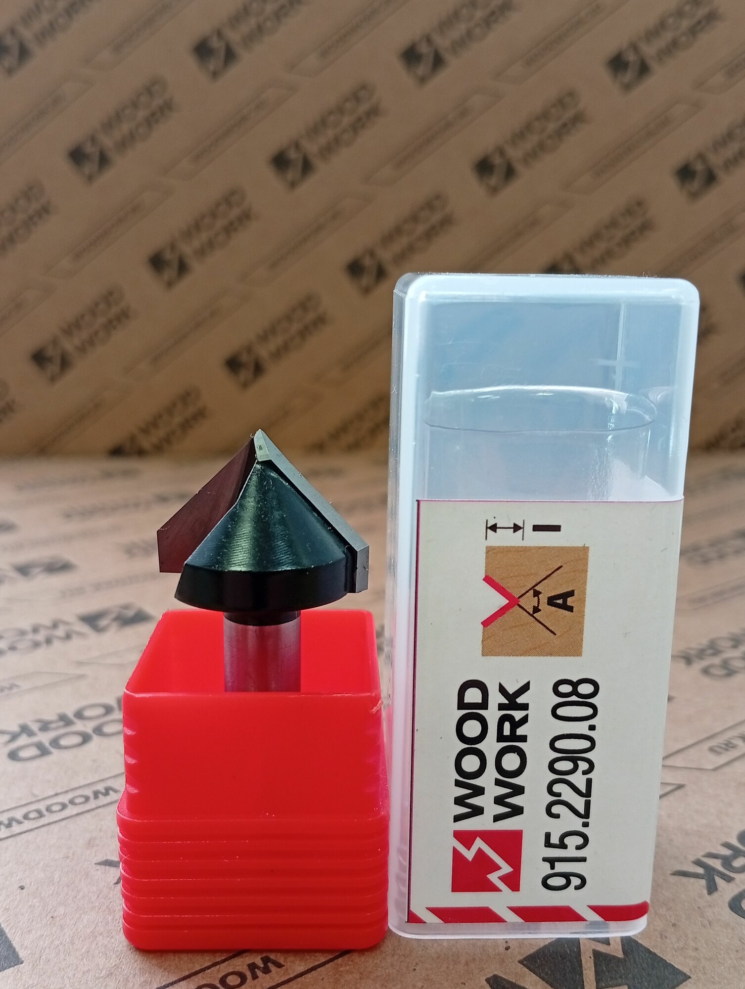 Фреза v-образная угол 90 градусов с тефлоновым покрытием ( проф серия) D22.2 мм х16 мм х 48мм хв . 8 мм