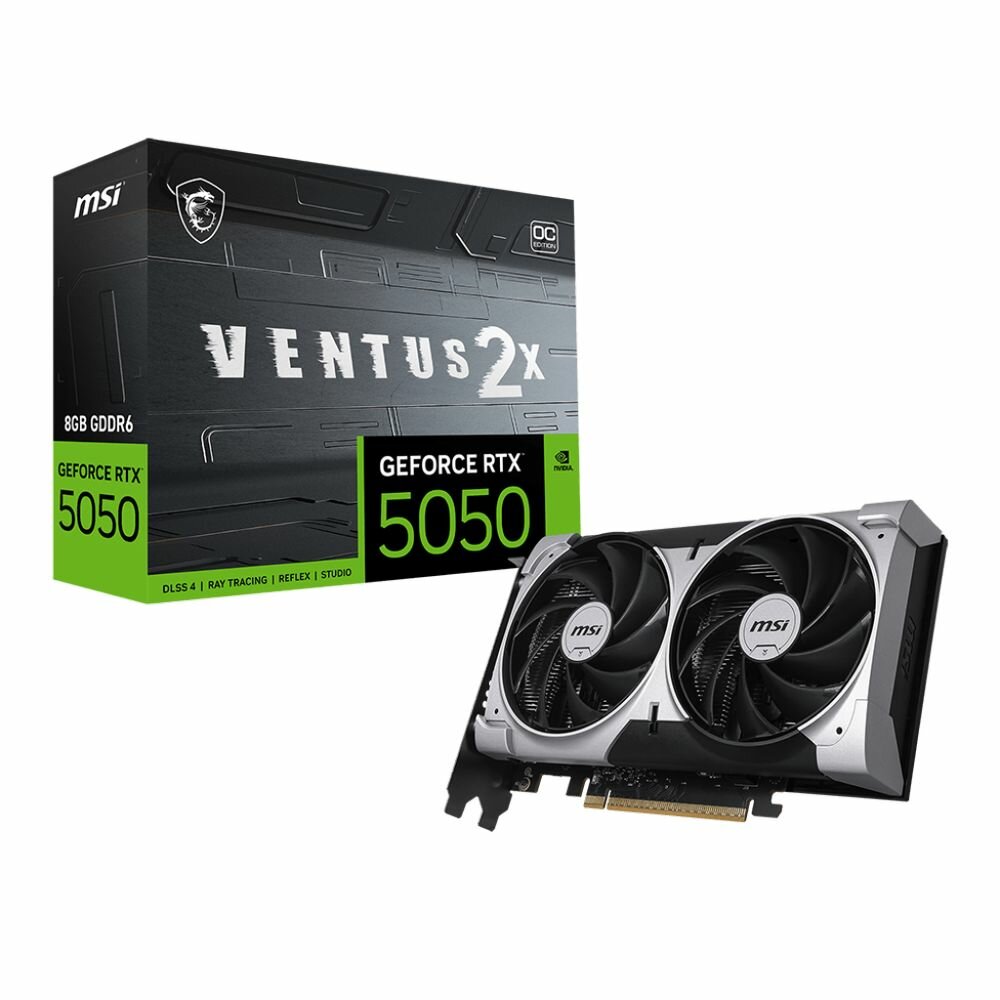 Видеокарта MSI RTX5050 VENTUS 2X OC 8GB GDDR6 128bit 3xDP HDMI 2FAN RTL