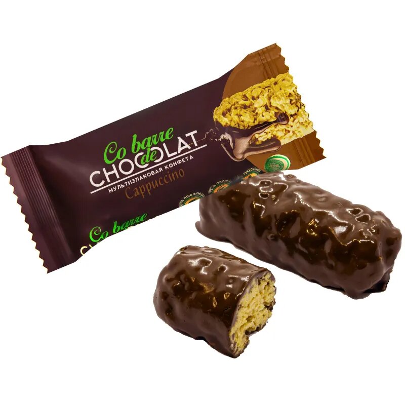 Конфеты Co barre de CHOCOLAT мультиз. со вк. Капучино с тем. кон. гл,2кг/уп