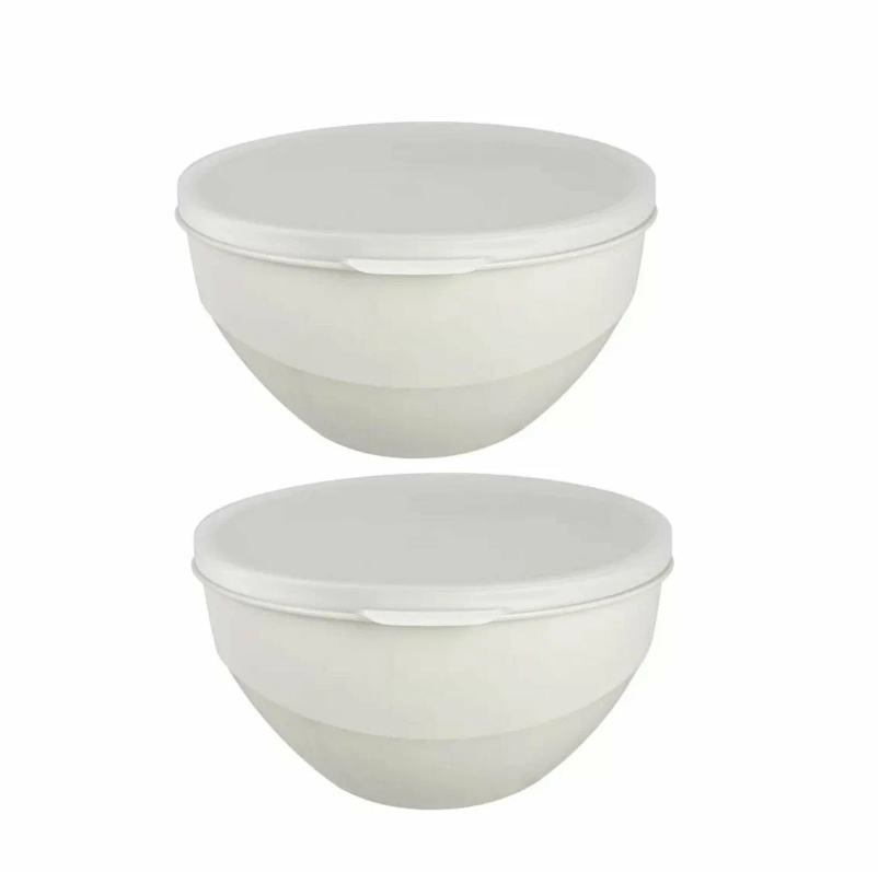 Набор мисок полимербыт Line DUO, с крышками, пластик, 2л, 2 шт
