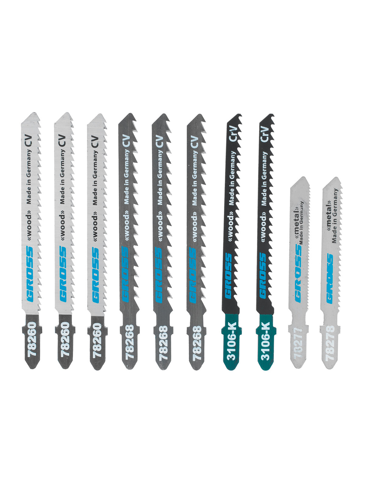 Набор полотен для электролобзика универсальный Gross 10 шт, DIY, пластиковый кейс 78295