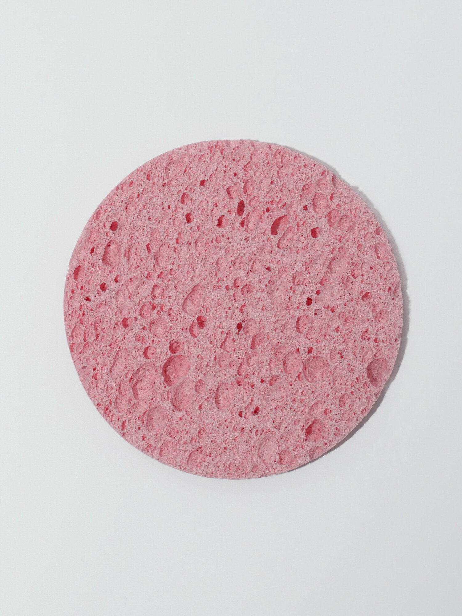 Спонж для умывания, d=8 см, розовый, форма: круглая, цвет: розовый