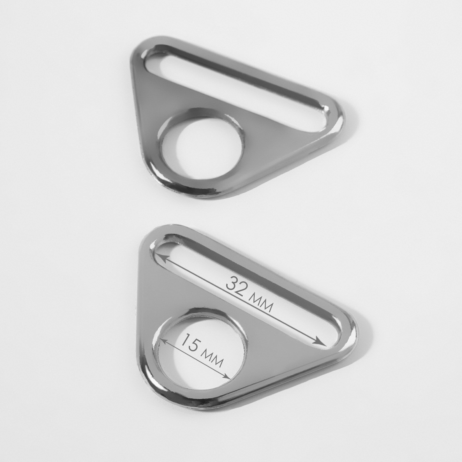 Полукольцо-пластина для сумки, 15/32 мм, 2 шт, цвет серебряный, 4 шт.