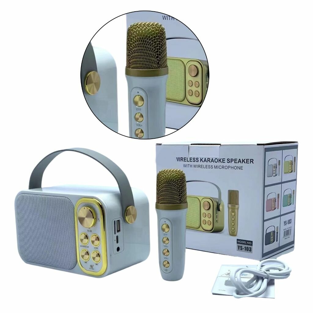 Учебное оборудование, Портативная акустическая система для пения на улице-белая, 1 набор