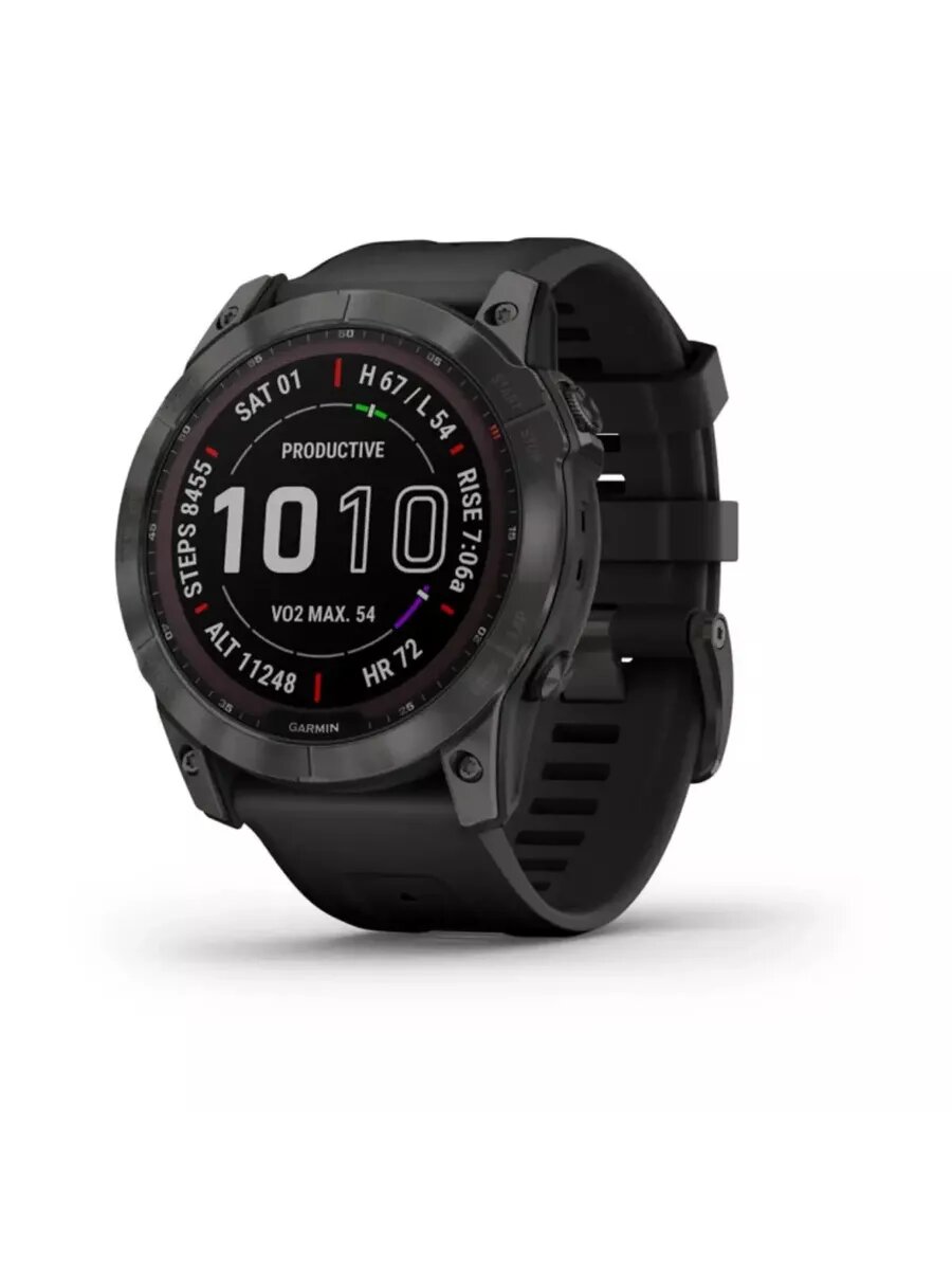 Спортивные часы Garmin Fenix 7X Sapphire Solar Carbon Gray DLC Ti w/Black Band NA 010-02541-10