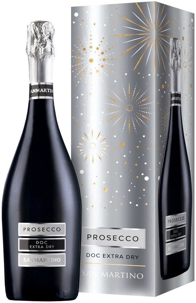Игристое вино San Martino, Prosecco DOC Extra Dry, 2023, gift box