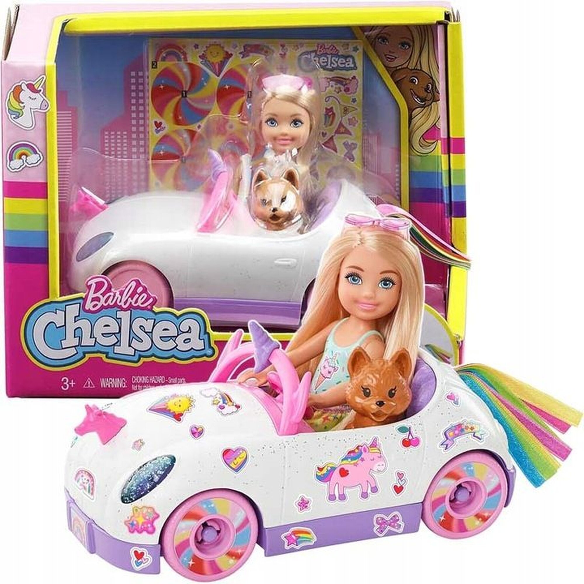 Кукла Mattel Barbie - Набор Кукла Челси с собакой + автомобиль-единорог - Барби GXT41