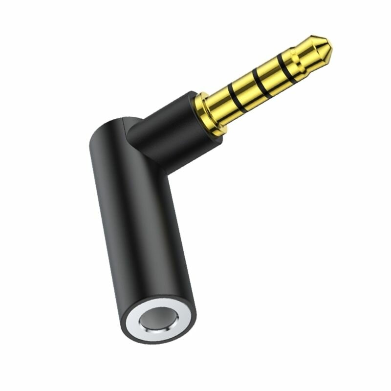 Аудиоадаптер 3,5 мм, 4 секции-черный-от мужчины к женщине