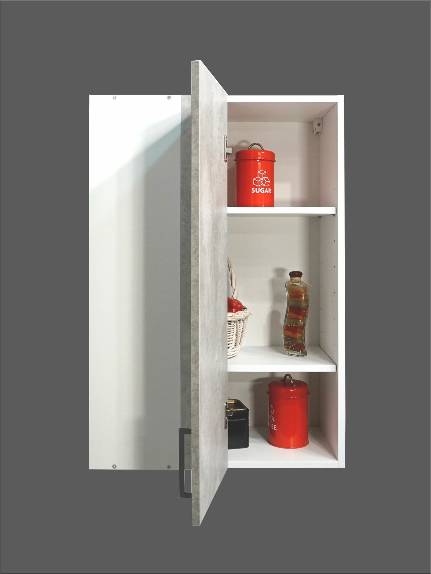 Кухонный гарнитур VITAMIN модульный шкаф навесной угловой ЛДСП. Цвет "Серый" ширина 60 см. высота 90 см