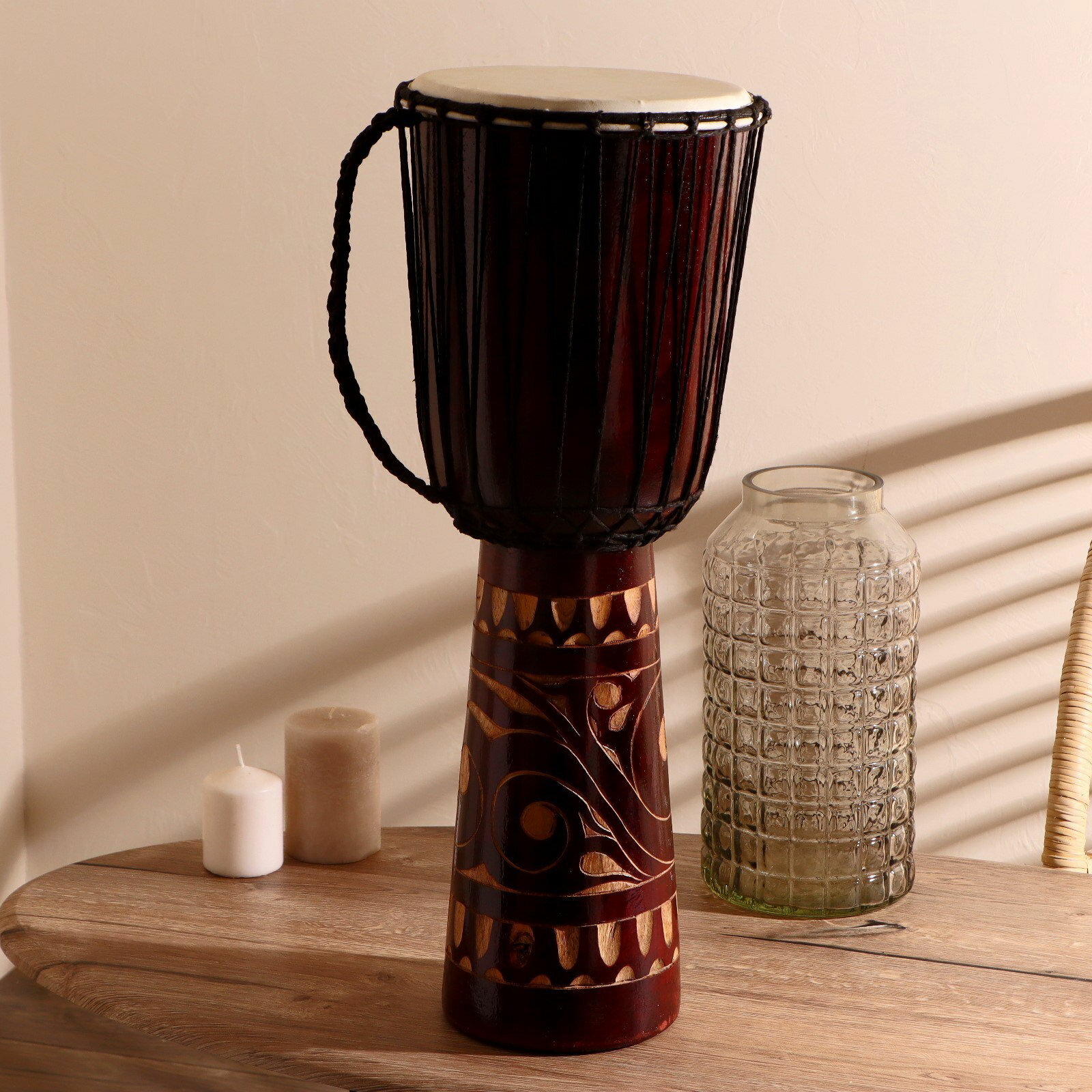 Сувенирный музыкальный инструмент "Барабан Джембе", 60x25x25 см