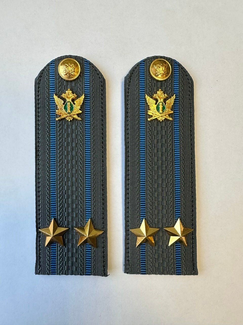 Погоны Фссп с фурнитурой серые звание Подполковник картон 14х4,5см