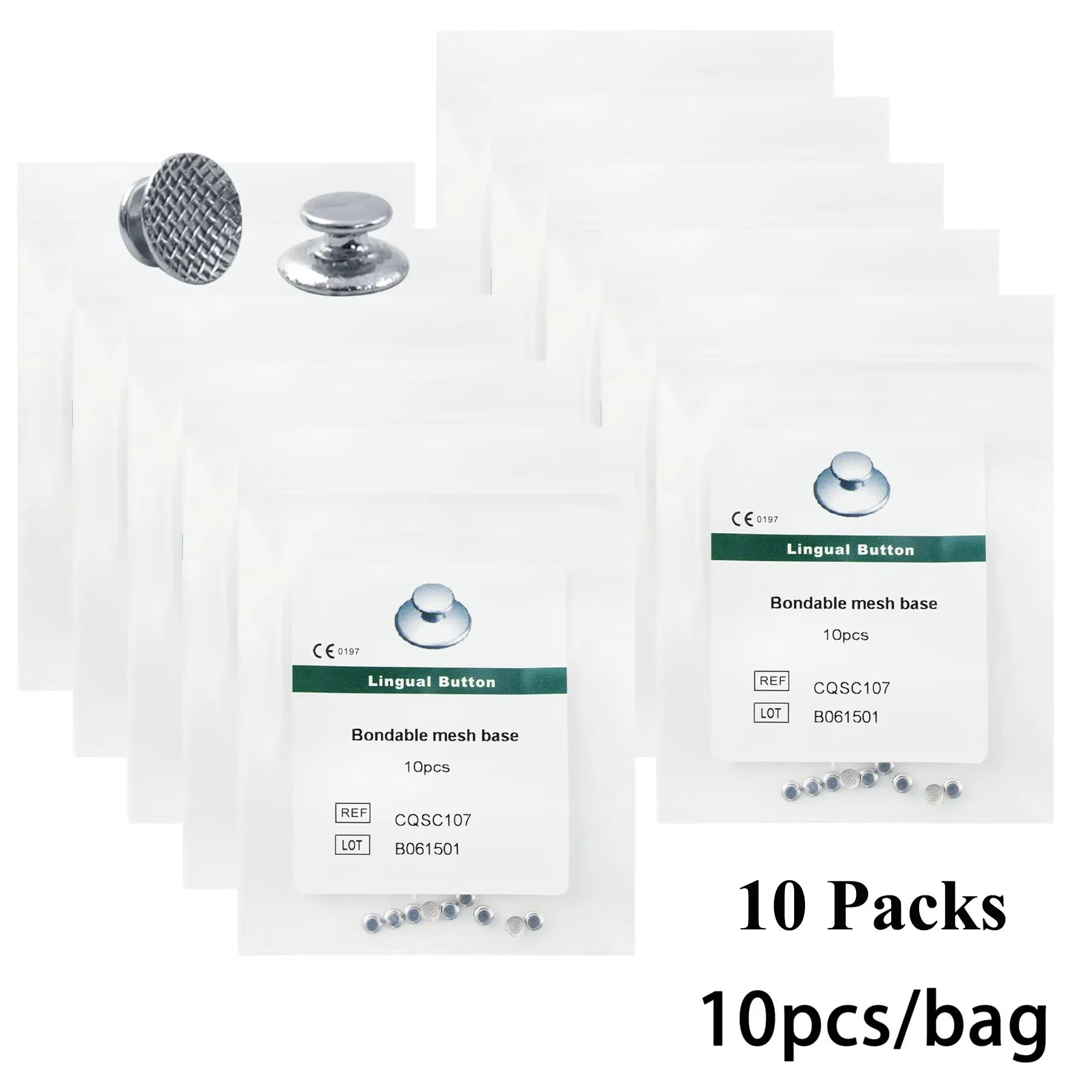 Металлические ортодонтические кнопки Tomenty для лингвальной фиксации 100pcs Mesh Base