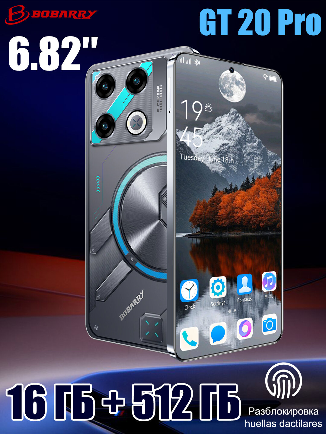 Смартфон GT 20 PRO 16 Гб, 1 ТБ, IP68, 8000 мА·ч, 6,82", Android 14