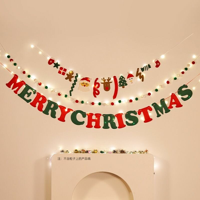 Рождественские украшения вытягивают цветочные флаги настенная Рождественская елка вытягивает войлочные флаги