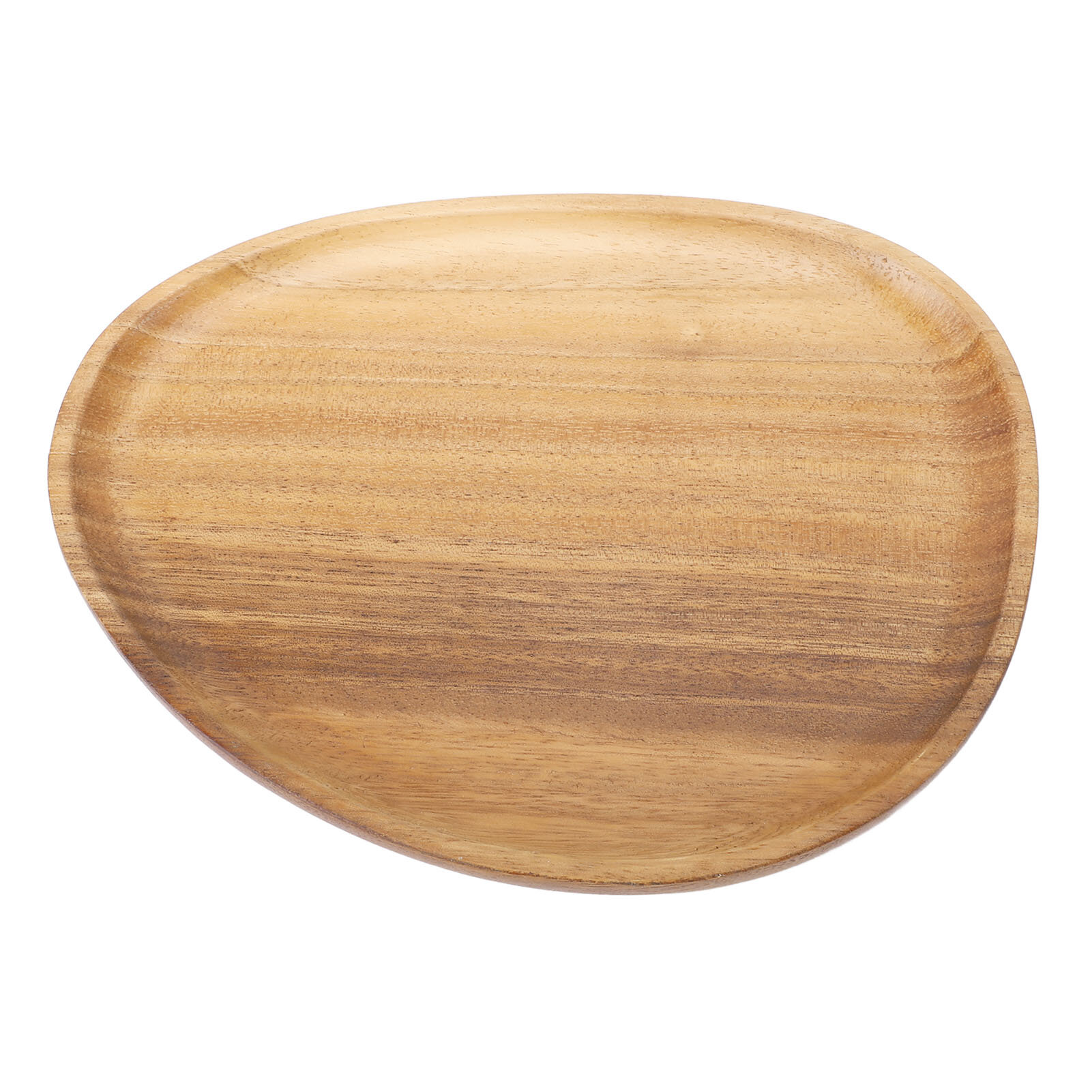 Деревянная тарелка в японском стиле 26х21 см из ореха для подачи десертов и фруктов