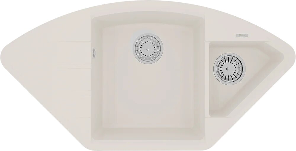 Мойка кухонная Lemark Irkana 980 9910046 98x50, мойка для кухни, белая, с крылом, трапеция, матовая