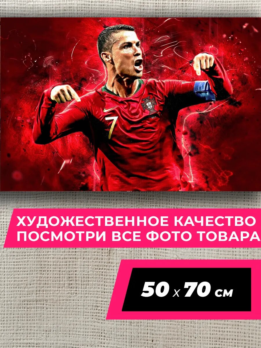 Постер Криштиану Роналду на стену 21 Ronaldo 50 на 70, матовая фотобумага премиум качества