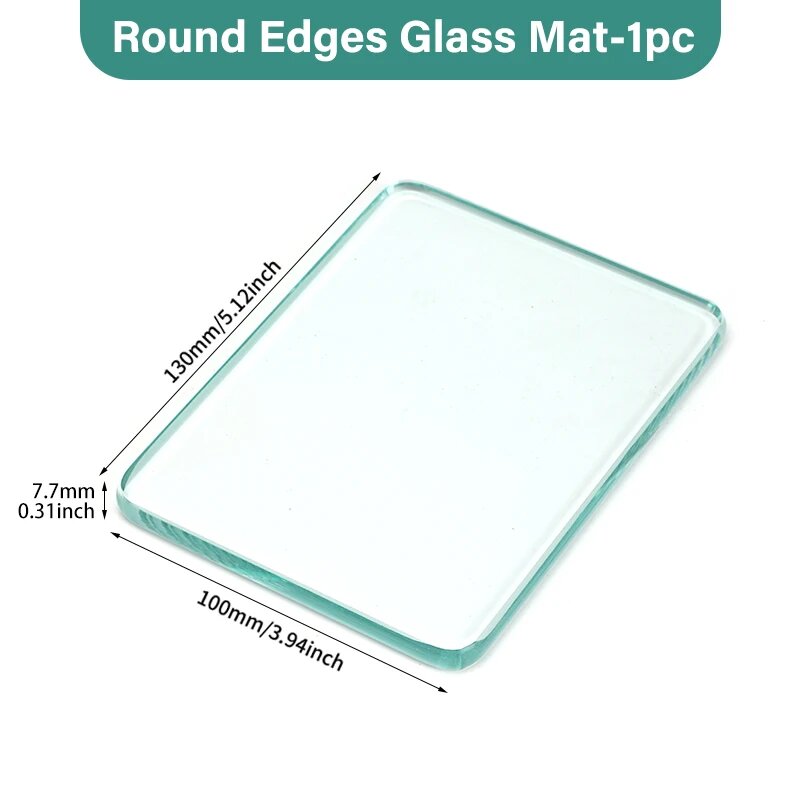 Стеклянная подложка Round Edges Изумрудный 1pc