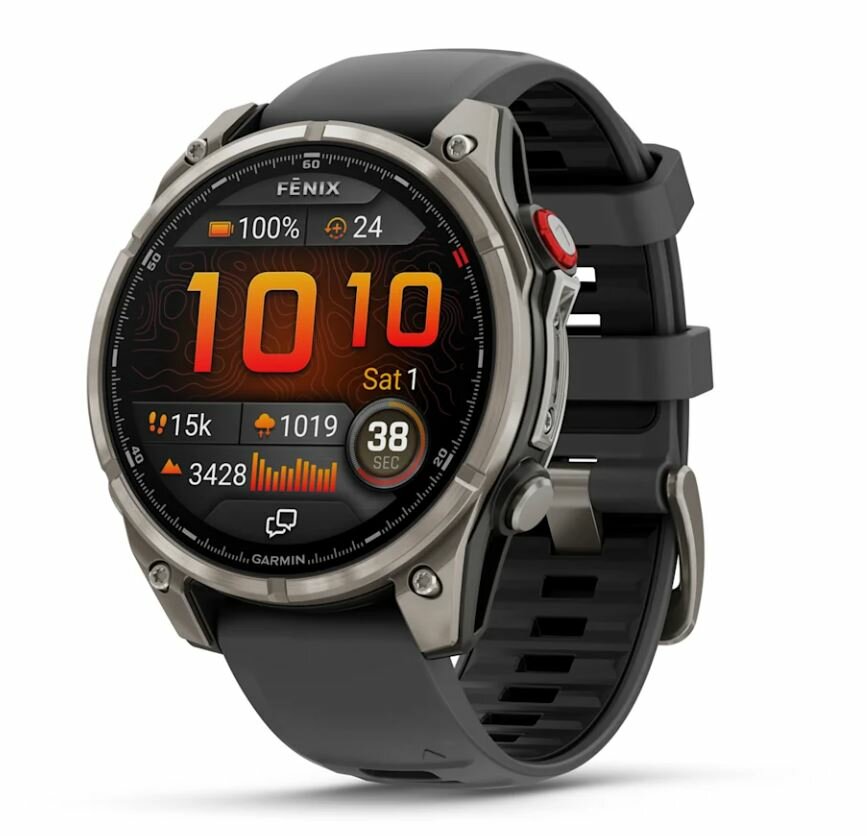 Garmin Fenix 8 Pro – 51 mm, AMOLED Sapphire, Titanium with Graphite/black silicone band