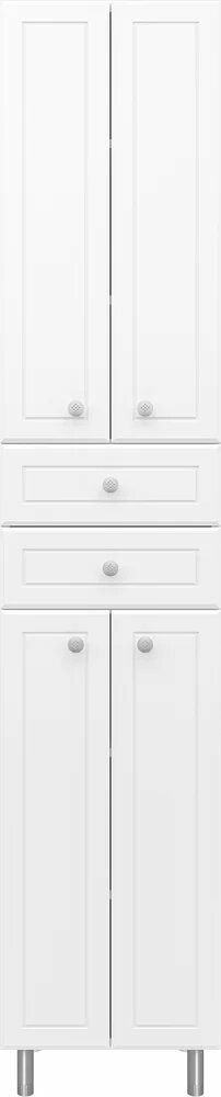 Шкаф-пенал для ванной Misty 40 напольный, 40 см, белый, глянцевый, с ящиком, с дверками, из МДФ