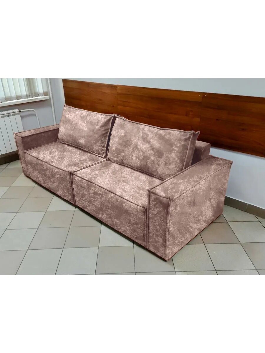 Диван-кровать лофт Еврокнижка 2,4м Коричневый бархат 290