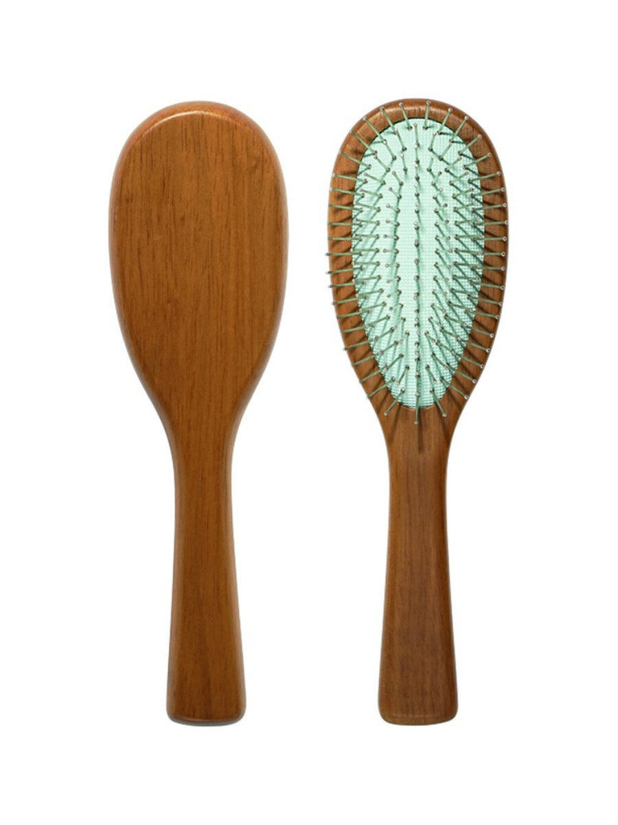 Щетка массажная для волос LADY PINK BASIC с деревянным основанием