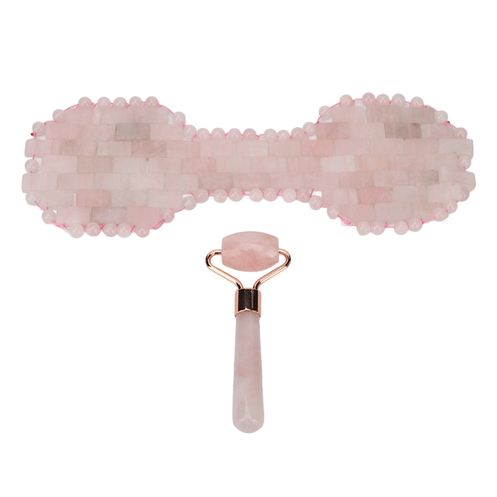 Набор из 2 нефритовых массажных роликов для глаз, уменьшающих темные круги под глазами и способствующих сну. Розовые.