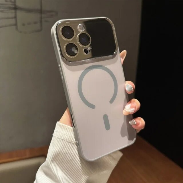 Для iPhone 16 Pro Max Роскошный магнитный мягкий силиконовый чехол Magsafe для телефона с рамкой для iPhone 12, 13, 14, 15, 17, защитный чехол с воздушным объективом Айфон 16 Про Макс, Gary Magnetic Case
