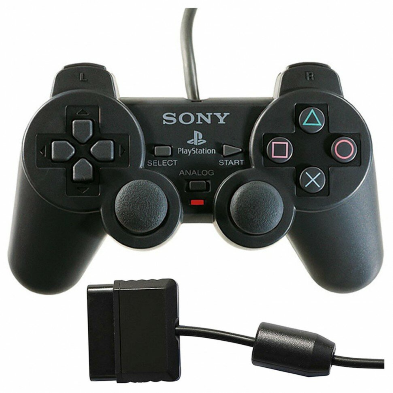 Геймпад OEM PS2 пульт черный дуалшок 2 проводной для Sony Playstation 2 Dualshock 2 черный в блистере