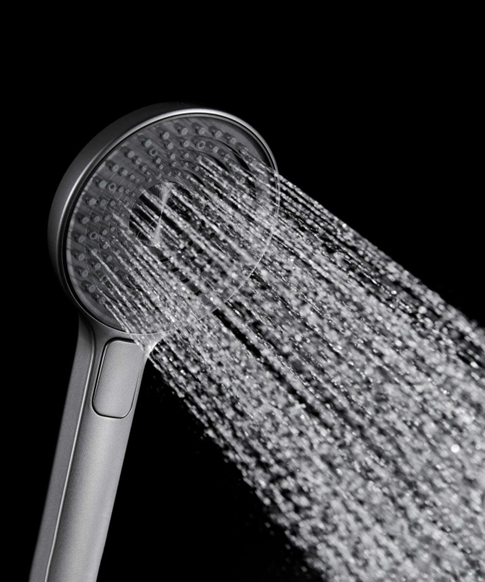 Лейка массажная для душа 3 позиции от бренда Ganzer GZ3029-Q графит