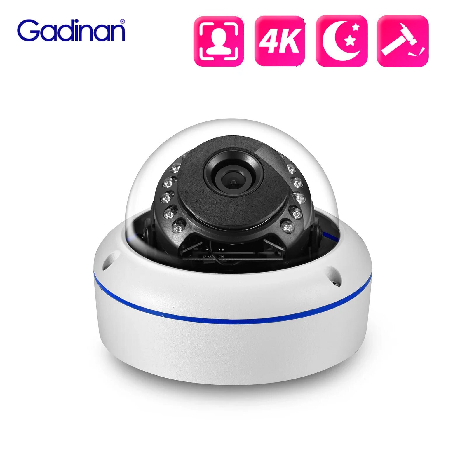 Gadinan 8MP IP-камера видеонаблюдения взрывозащищённая 8mm, 48V POE 8MP
