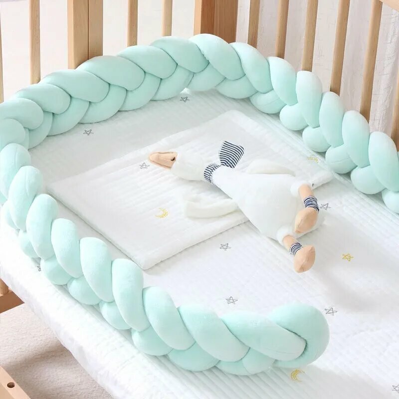 Бортик - коса для детской кроватки, косичка 250см, три плетения