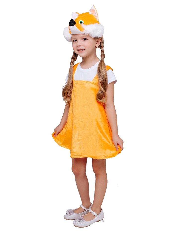 Карнавальный костюм «Лиса Ириска», сарафан, шапка, размер 110-56