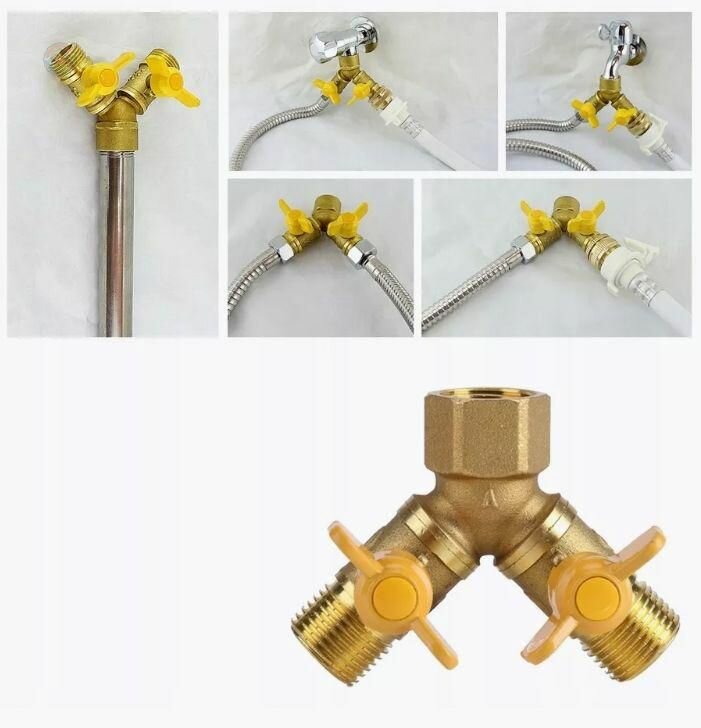 Трёхходовой кран для систем отопления и водоснабжения, переключающий вентиль с резьбовым подключением, универсальный сантехнический клапан