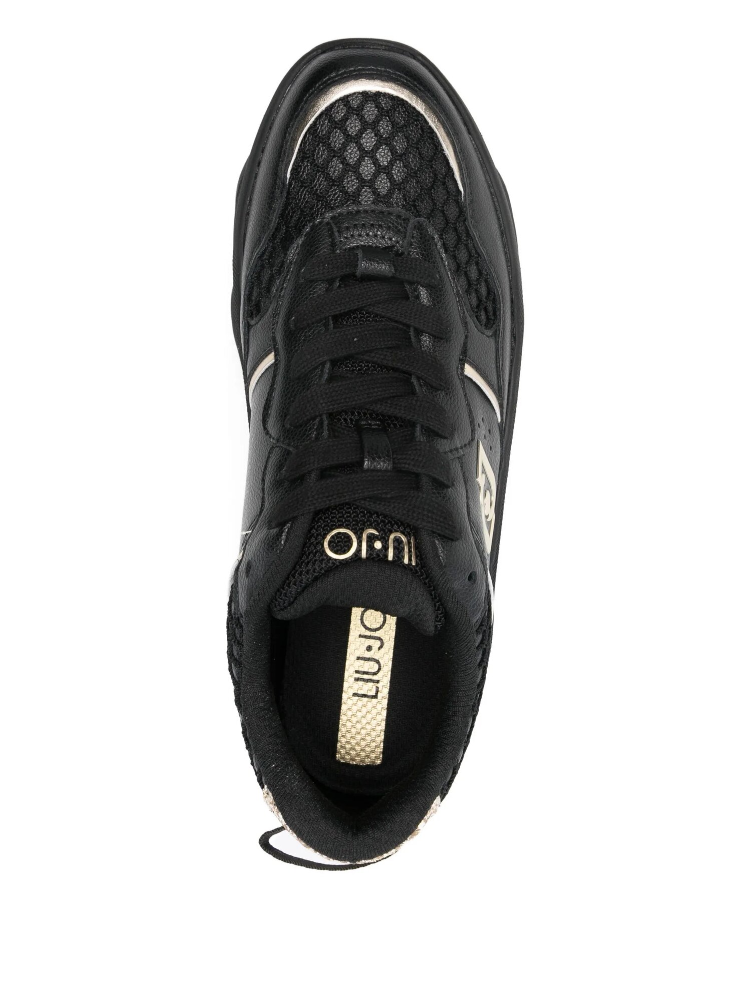 Кроссовки LIU JO Logo-plaque sneakers, размер 39, black/black — фото 1