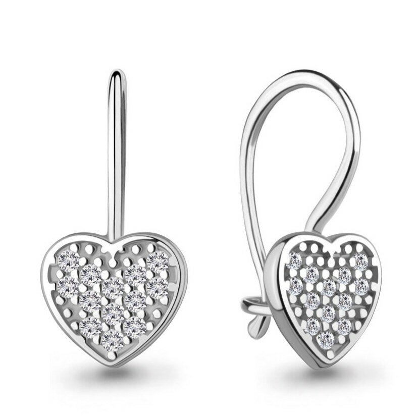 Серьги, серебро, 925 проба, фианит