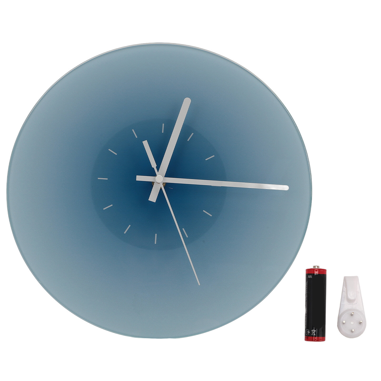 Настенные часы 12 дюймов, стеклянные, бесшумные, синие