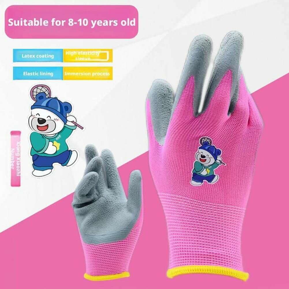 Перчатки рабочие детские, садовые с покрытием из латекса, прорезиненные, хозяйственные, защитные