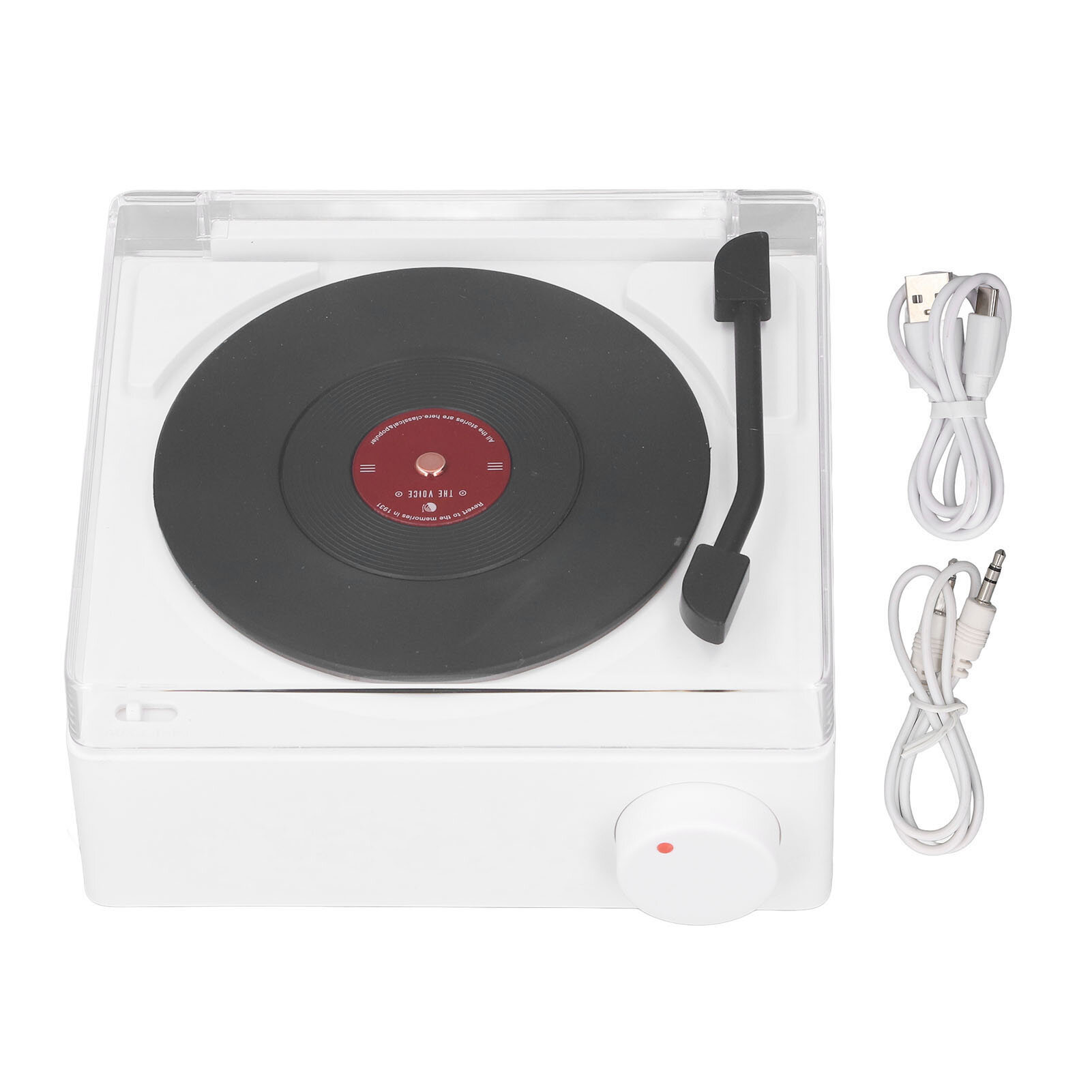 Ретро Bluetooth-колонка с часами, зарядкой и поддержкой карт памяти до 32 ГБ. Компактная колонка для сна, белого цвета.