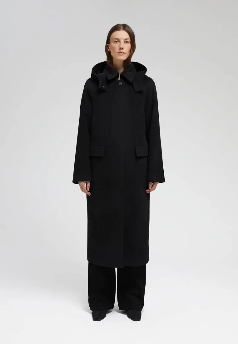 Пальто из шерсти и шелка