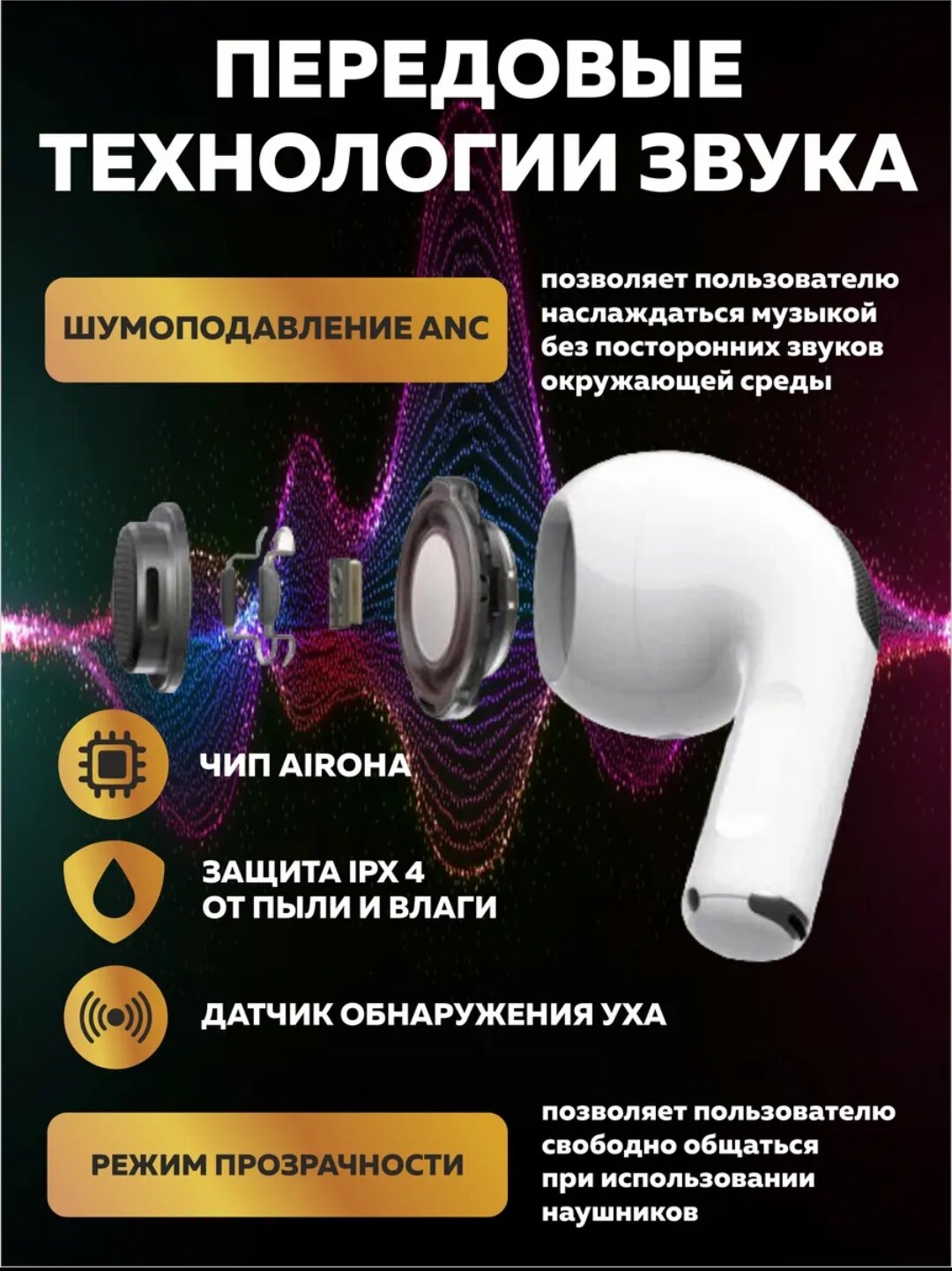 Беспроводные наушники Air 4, с шумоподавлением, Bluetooth 5.3