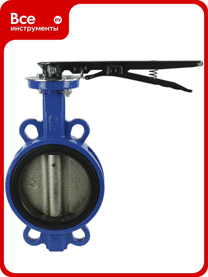 Дисковый поворотный затвор DN.ru GGG50-GGG40-EPDM Ду125 Ру16 с рукояткой D050-08309, 14х14, 5 л