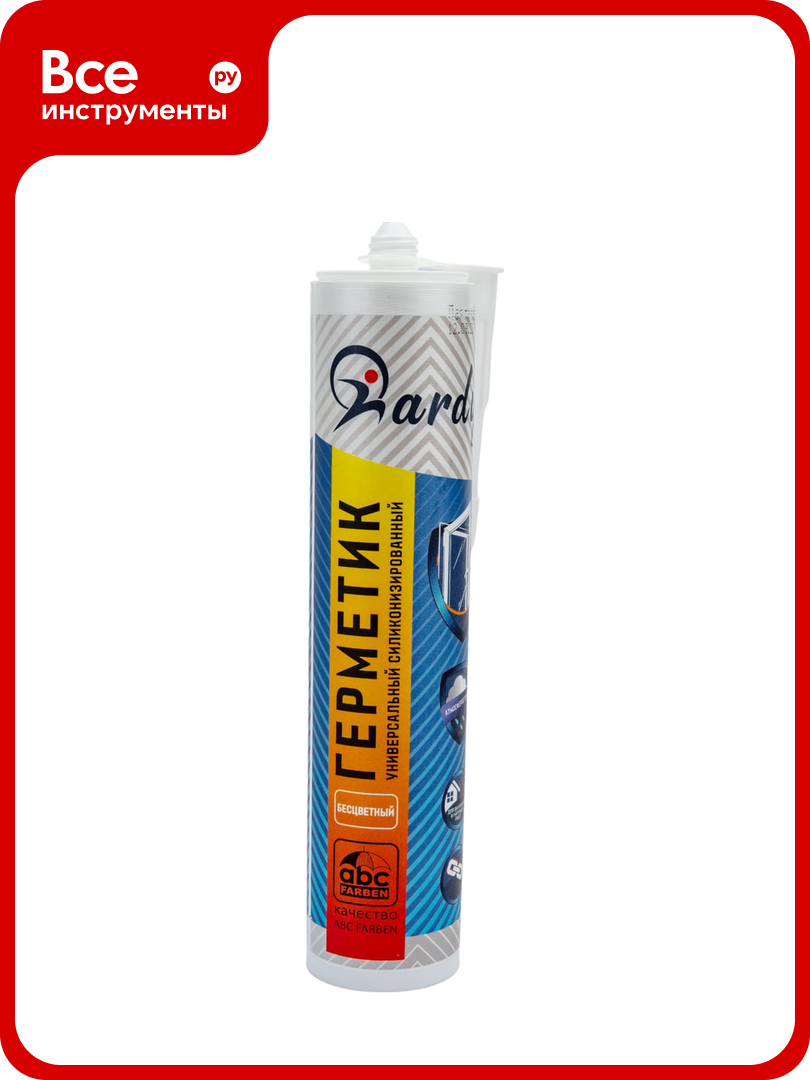 Универсальный бытовой силиконизированный герметик ABC FARBEN бесцветный, 260 мл 0 4100013240