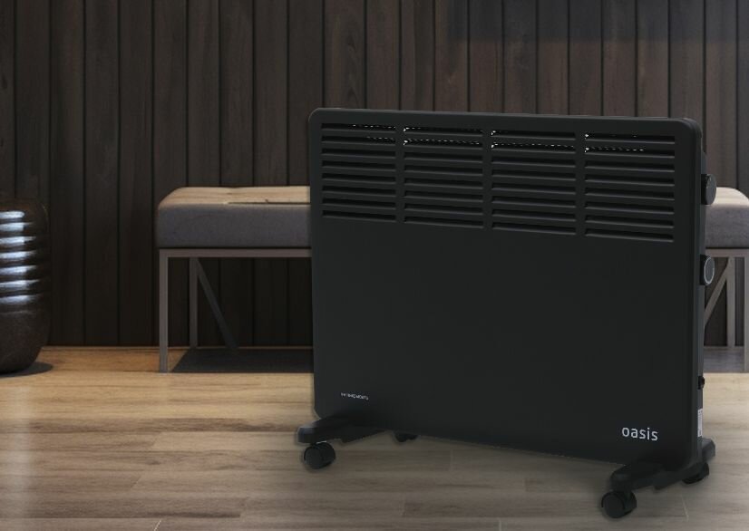Конвектор Oasis KM-15B, напольный, механический, 1,5 кВт, чёрный