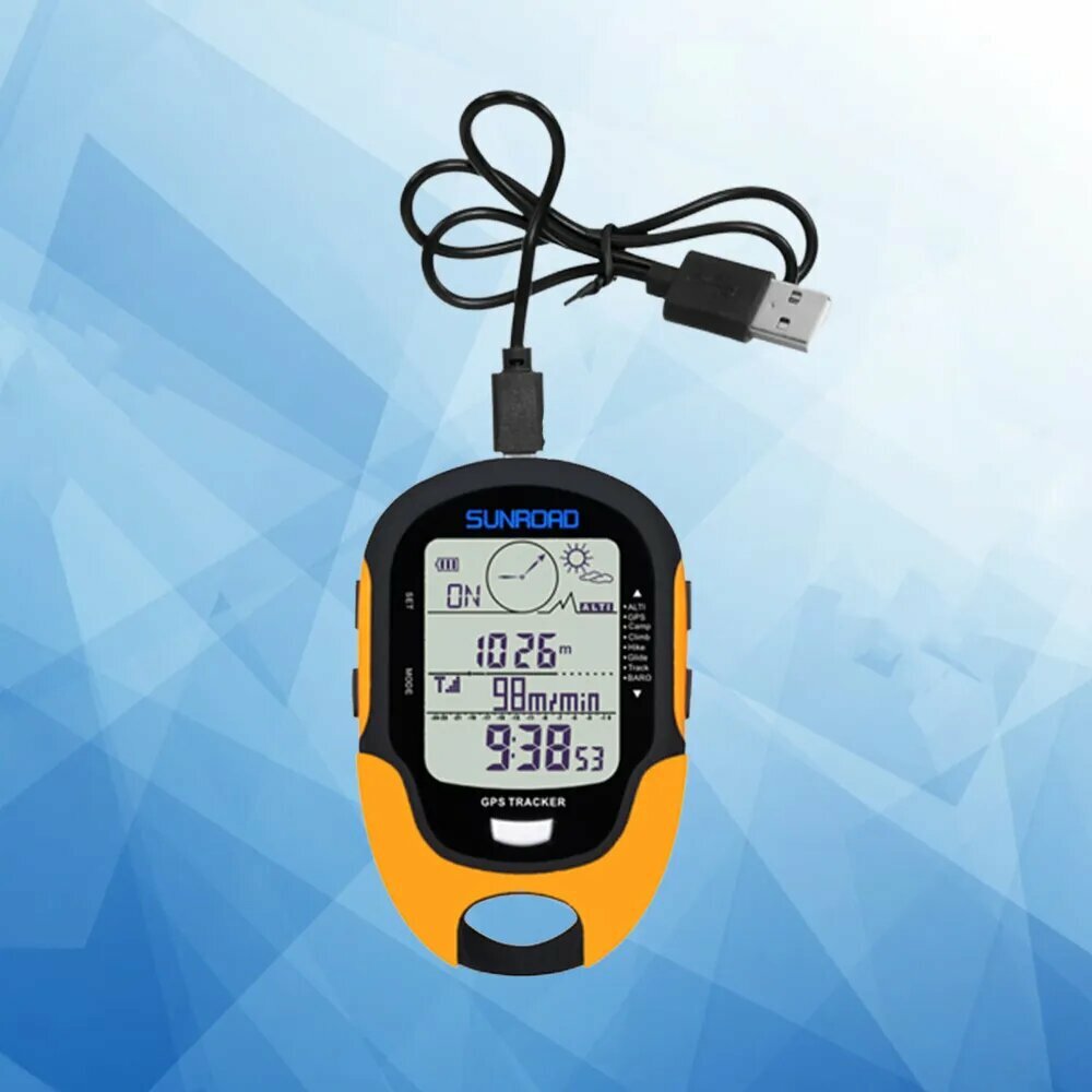 Портативный GPS навигатор, с альтиметром, барометром, с USB зарядкой, 10 см x 6.6 см
