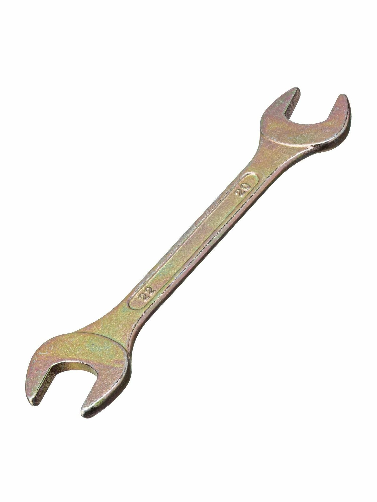 Ключ рожковый, 20 х 22 мм, желтый цинк Сибртех 14312