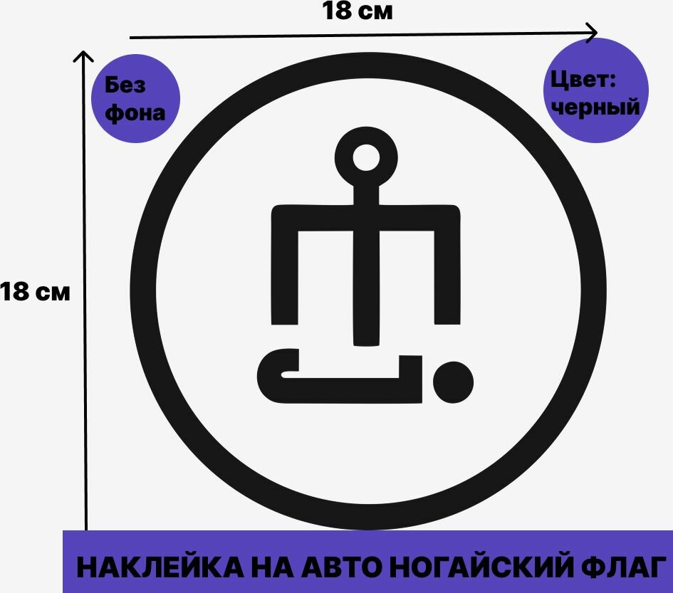 Наклейка на авто Ногайский флаг/ Герб