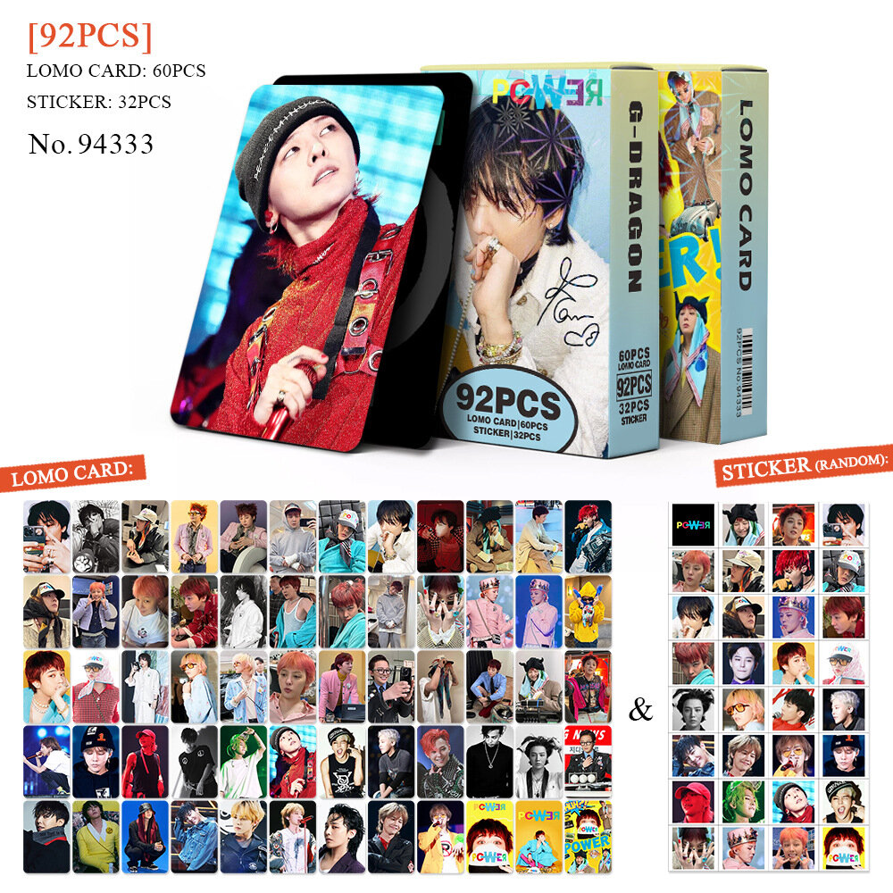 Total chain of 92G-Dragon G-Dragon collection photo cards bigbang stickers greeting cards double-sided LOMO cards